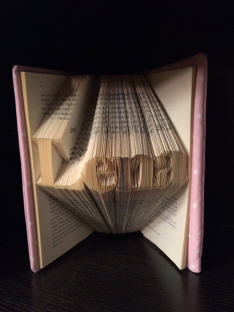 Name Folded Book Art- Paper Anniversary - Wedding Gift - Name Gift ...