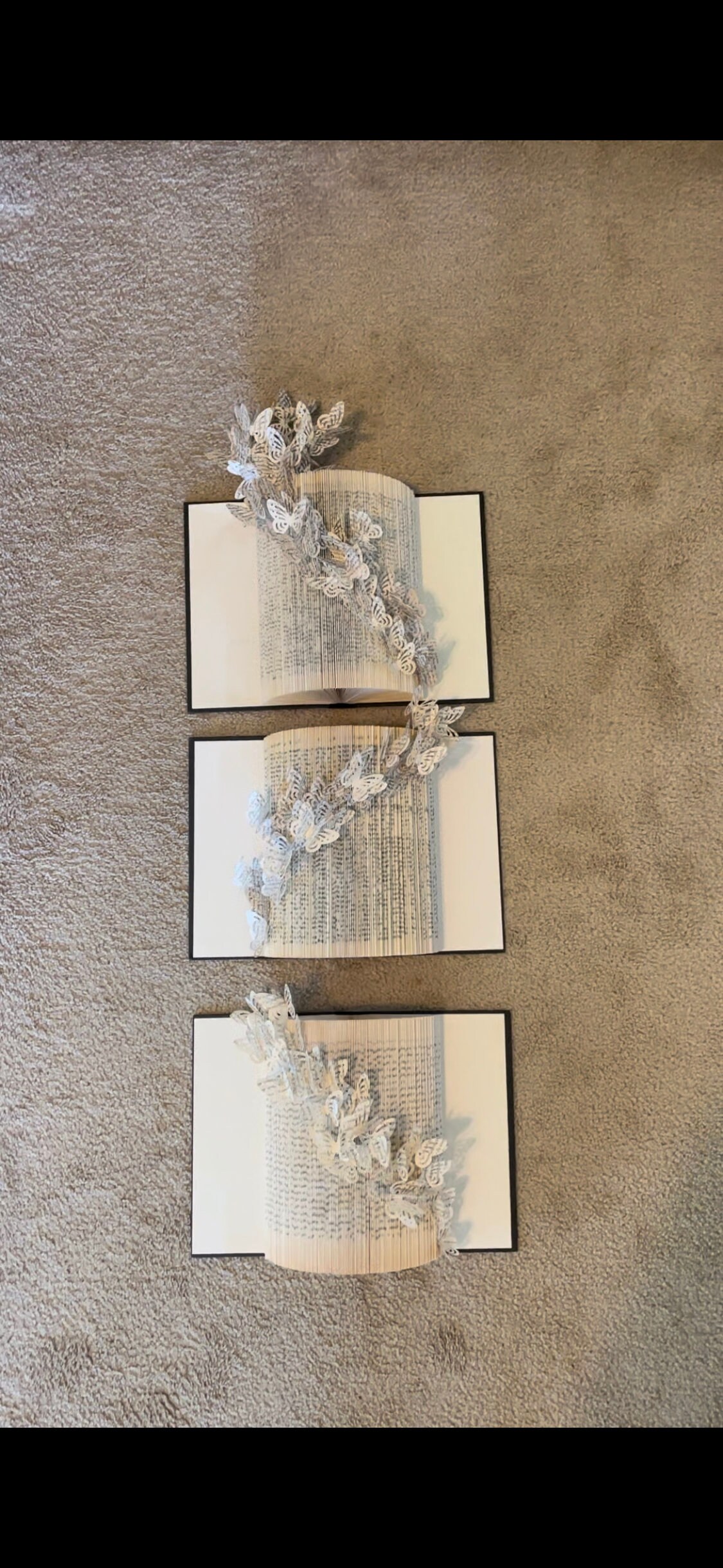 Butterfly House Book Sculpture - Set of Three- Origami Book Wall ...