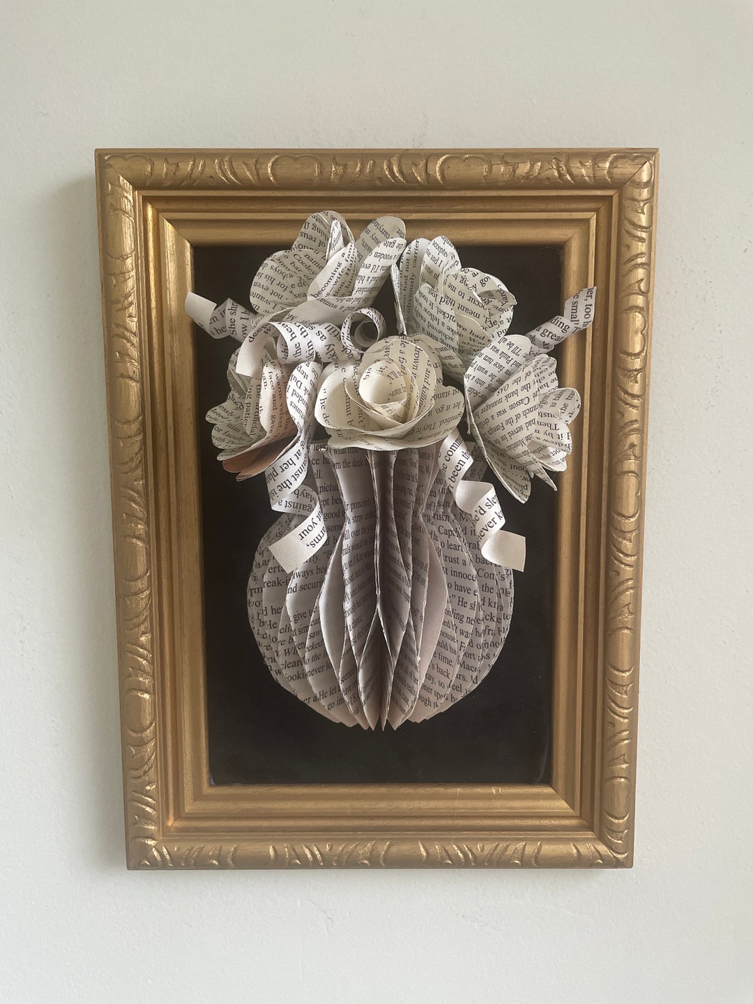 Paper Flower Vase Book Sculpture - Etsy