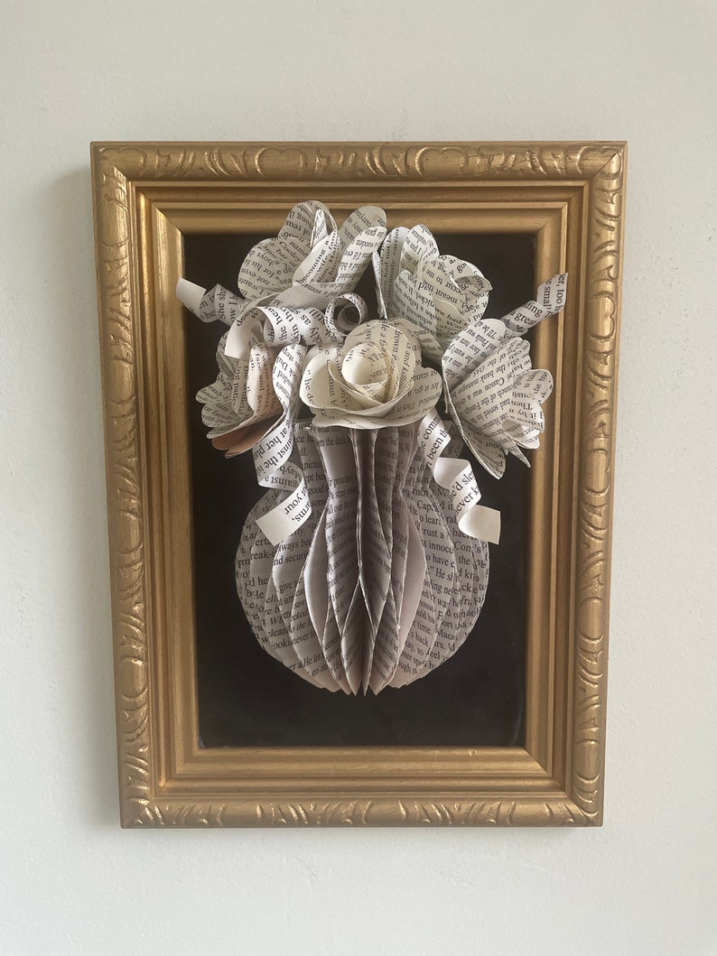 Paper Flower Vase Book Sculpture - Etsy