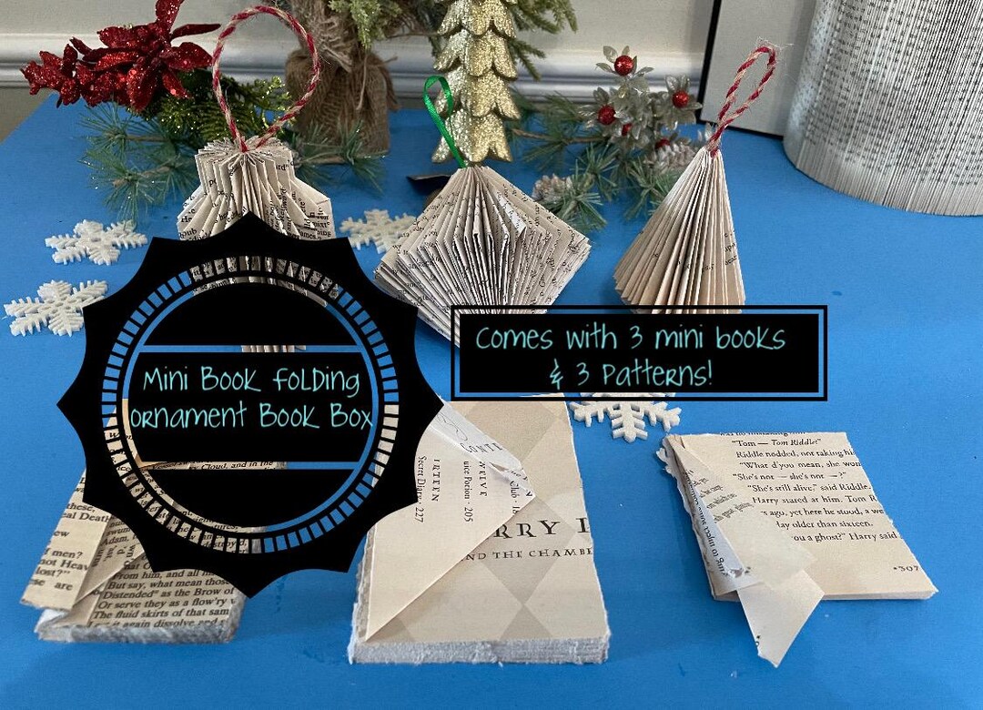 DIY Bookart Box Kit- Mini Book Sculpture Ornament Set of 3 - Book ...