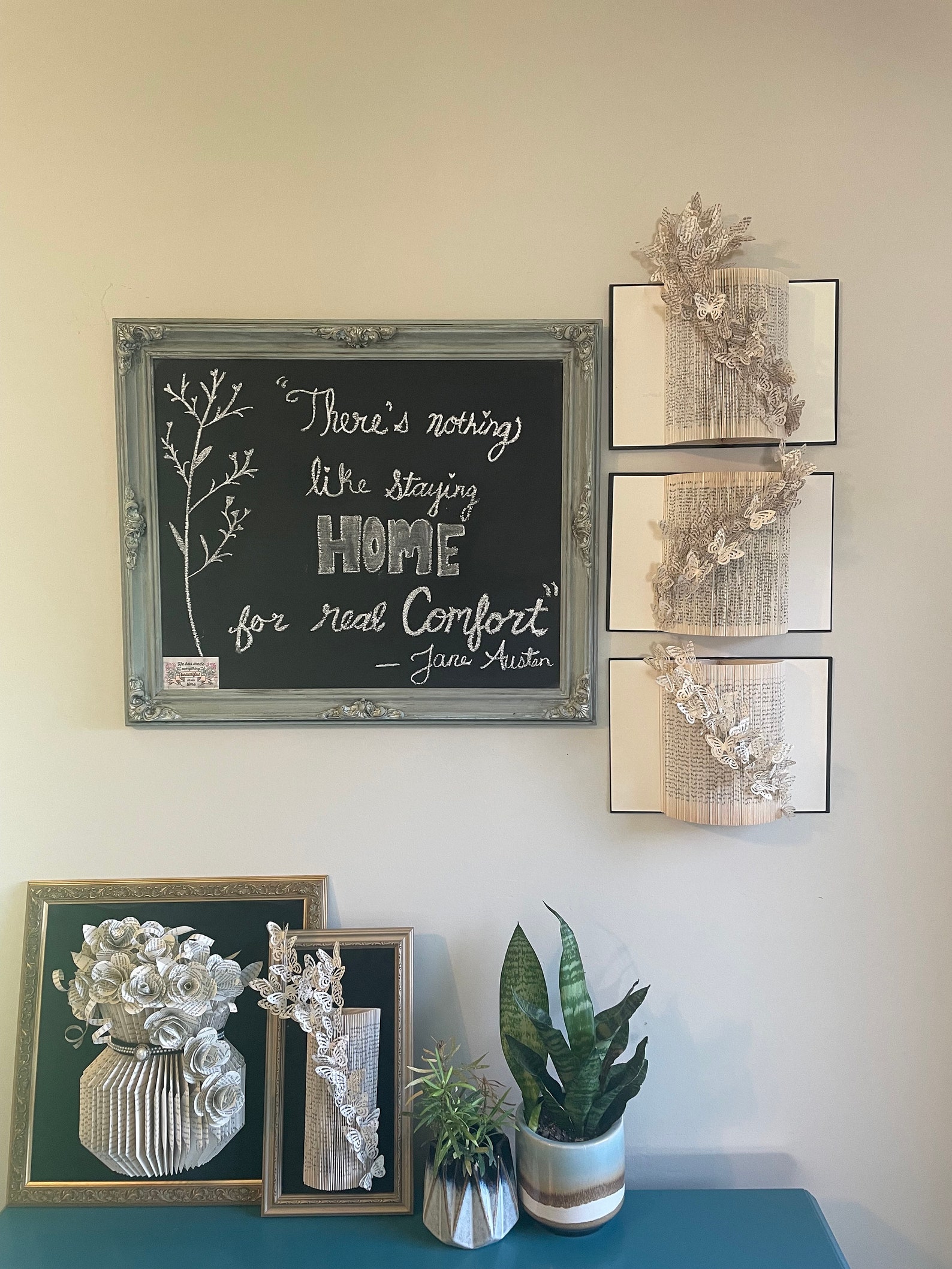 Butterfly House Book Sculpture Set of Three Origami Book Wall Display ...