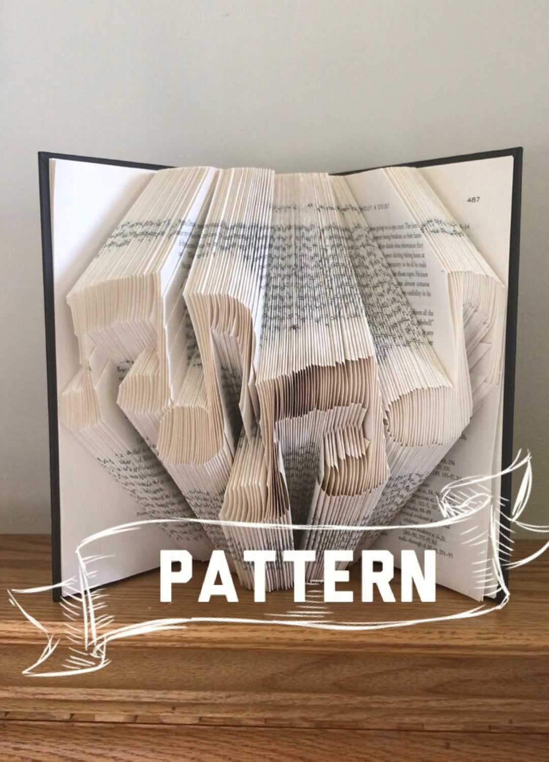 Four Music Notes Folded Book Art PATTERN- Book Sculpture - First ...