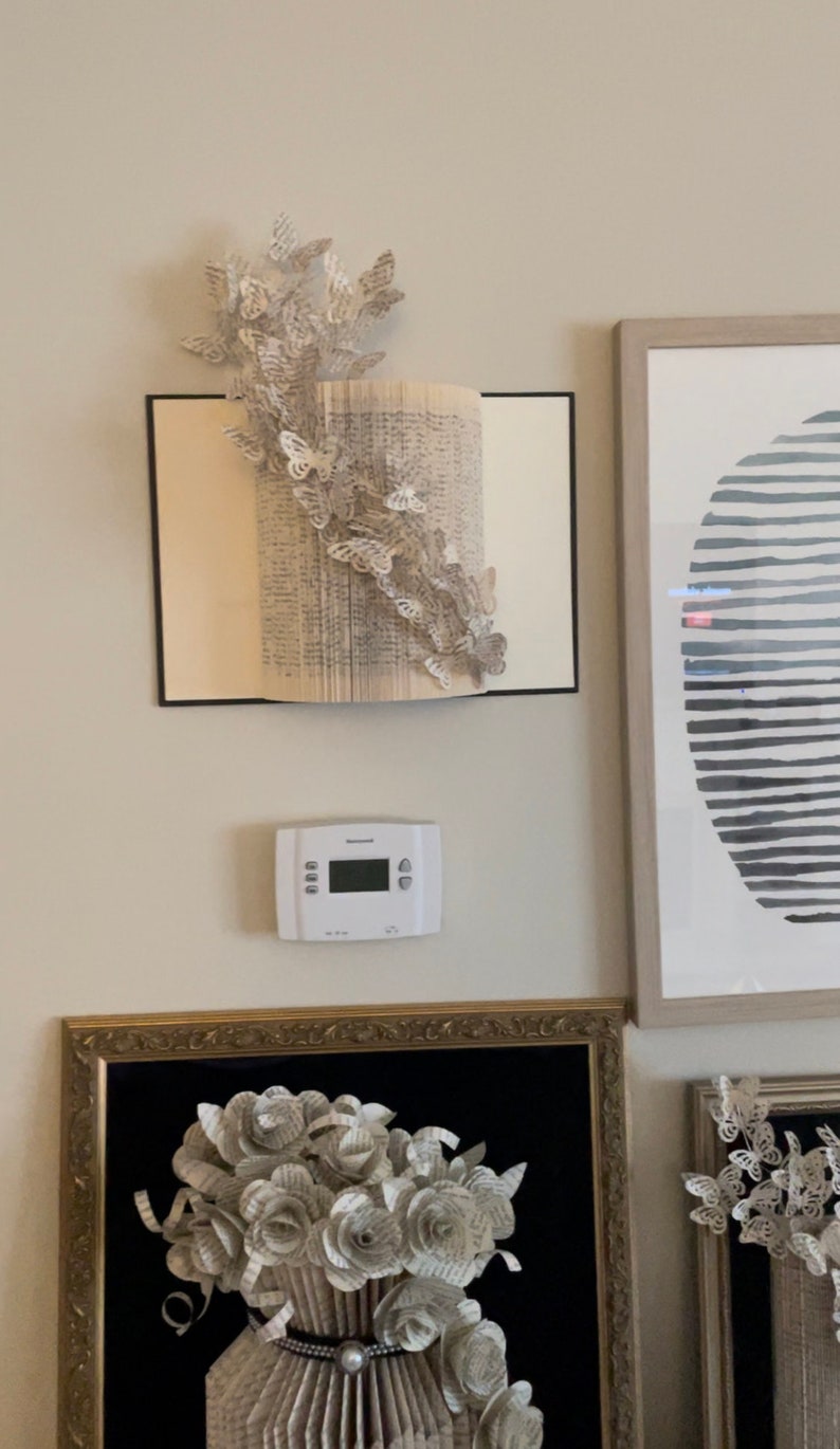 Butterfly House Book Sculpture - One Book Sculpture- Origami Book Wall ...