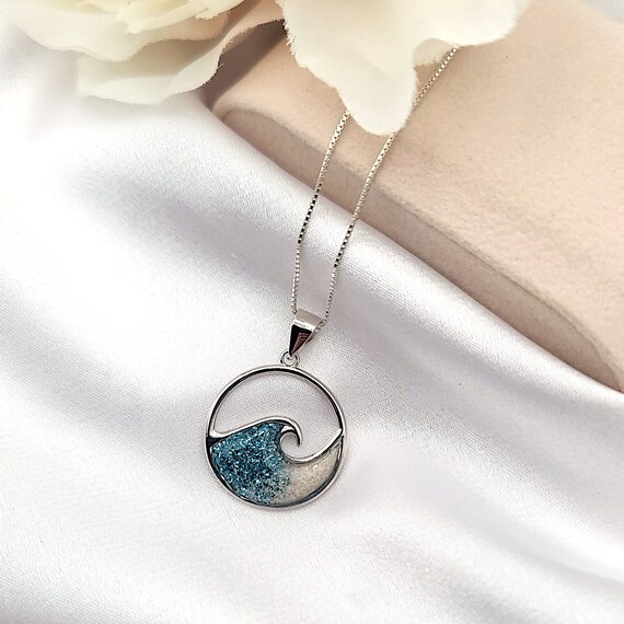 Wave Necklace Sand Jewelry Beach Jewelry Beach Gift 925 Sterling Silver