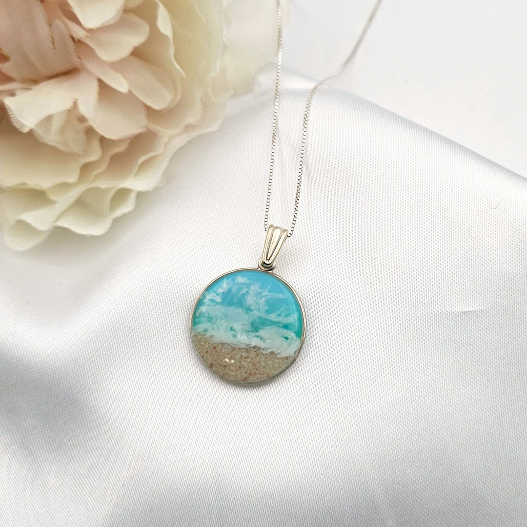 Ocean Necklace, Beach Necklace Women, Beach Jewelry, 925 Sterling ...