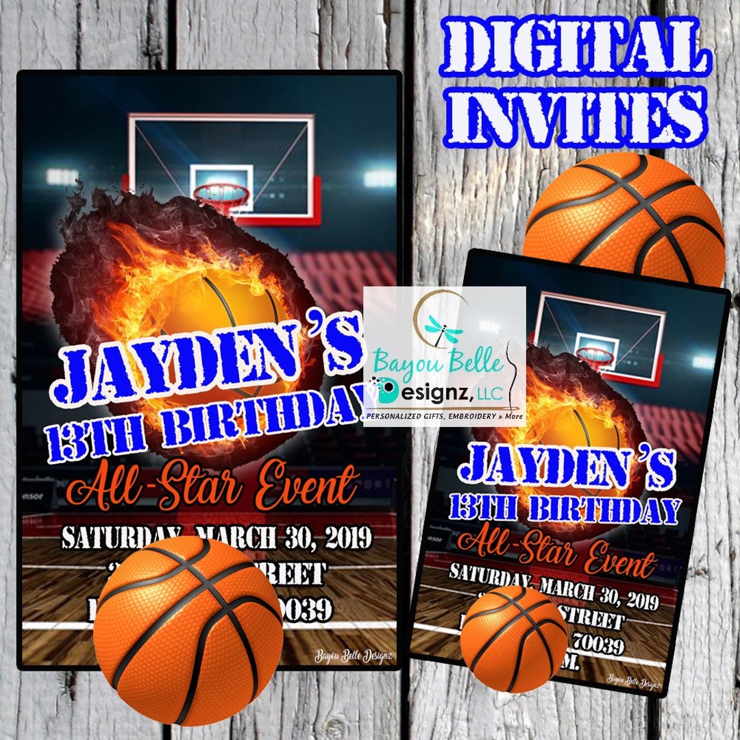Basketball Birthday Invitation, Basketball Invitation, Basketball ...