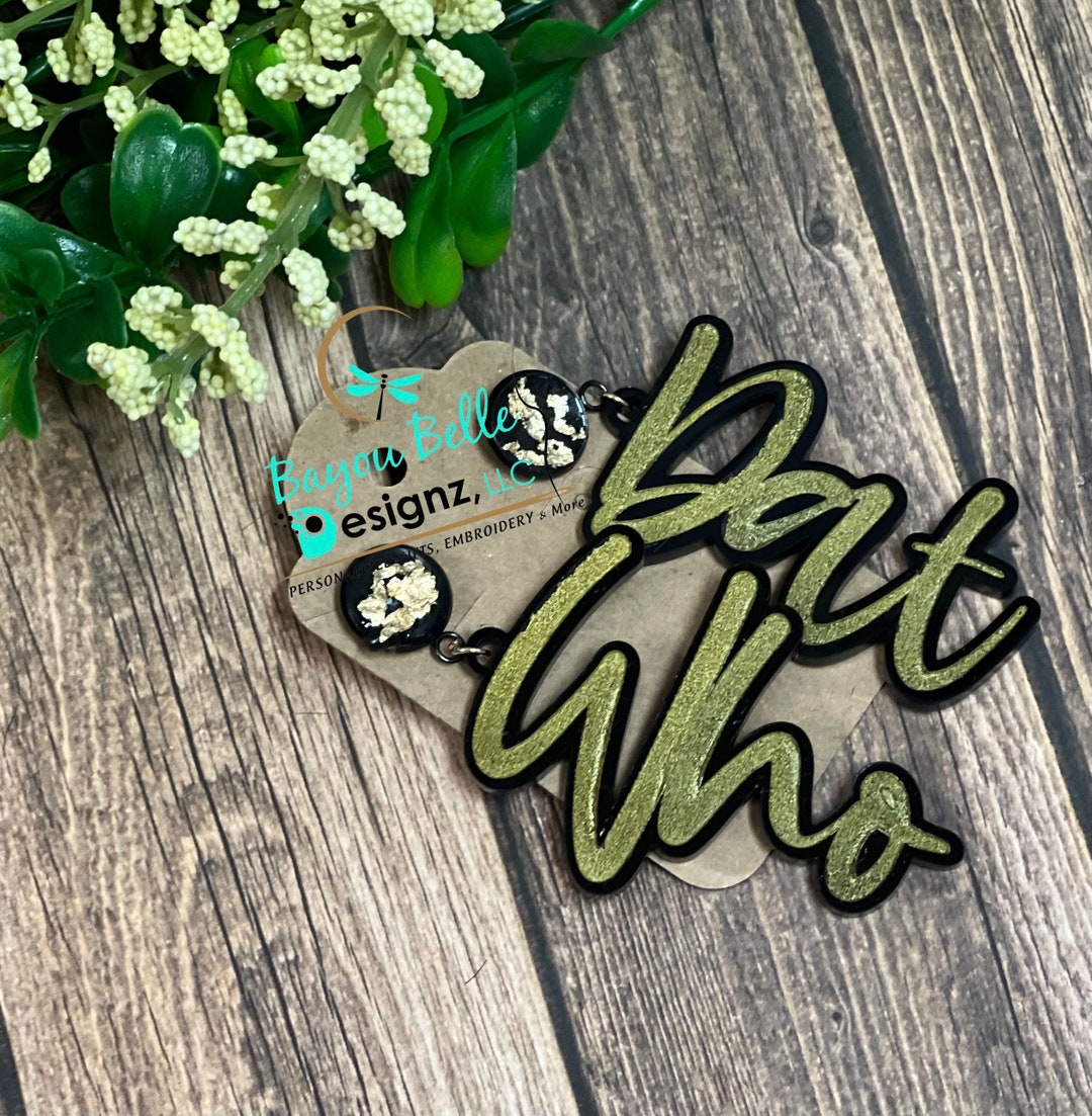 Who Dat Earrings: Handmade NOLA Saints Acrylic Drop Earrings - Etsy