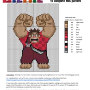 Wreck-it Ralph Pixel Art Pattern - Etsy