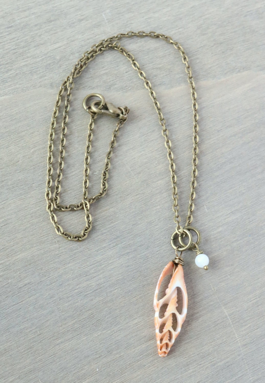 Sea Shell ketting beachy ketting boho bronzen ketting boho - Etsy Nederland