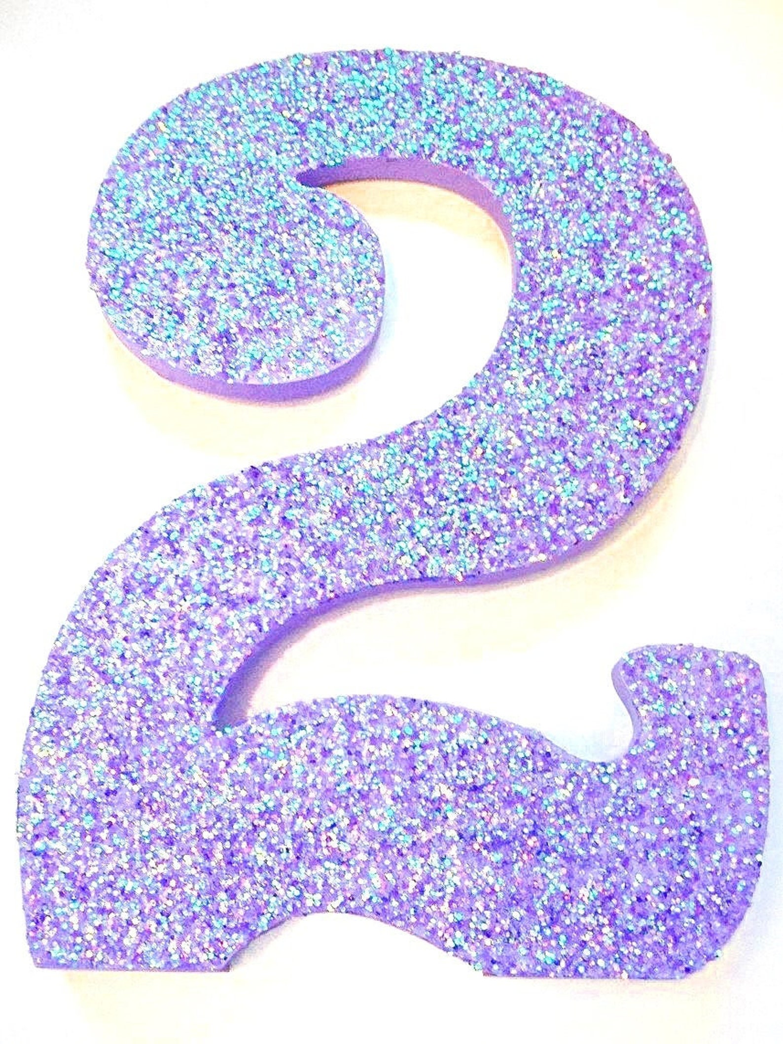 Mermaid Inspired Purple Glitter Number 2 TWO | Etsy