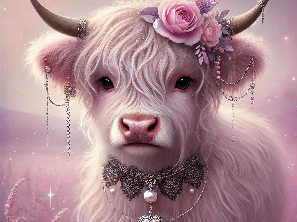 Highland Cow Goth Png - Etsy