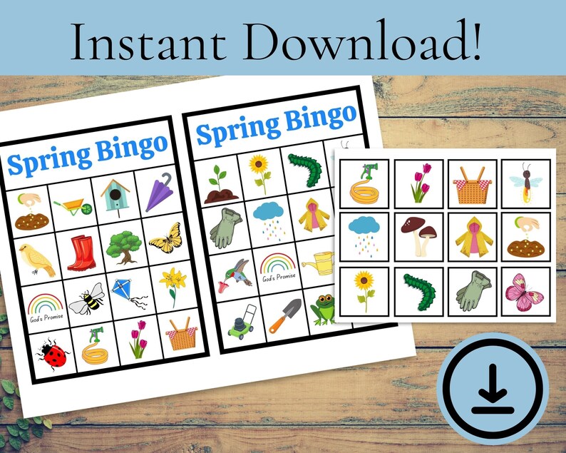 Printable Spring Bingo Game Children's Spring Bingo Game Classroom ...