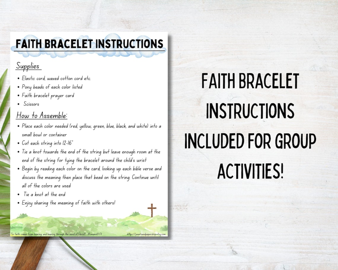 Printable Faith Bracelet Prayer Card | Salvation Bracelet Card ...