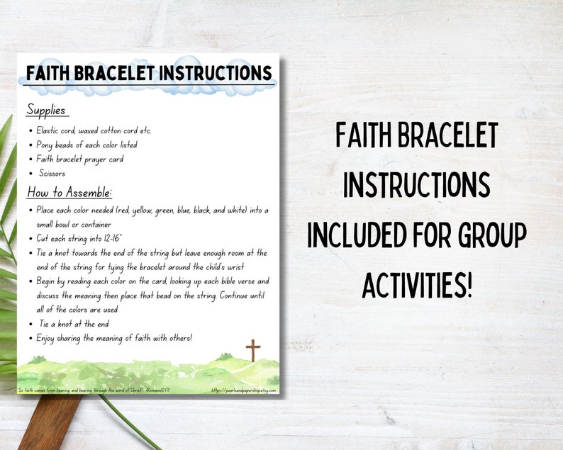 Printable Faith Bracelet Prayer Card | Salvation Bracelet Card ...