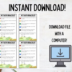 Printable Faith Bracelet Prayer Card | Salvation Bracelet Card ...