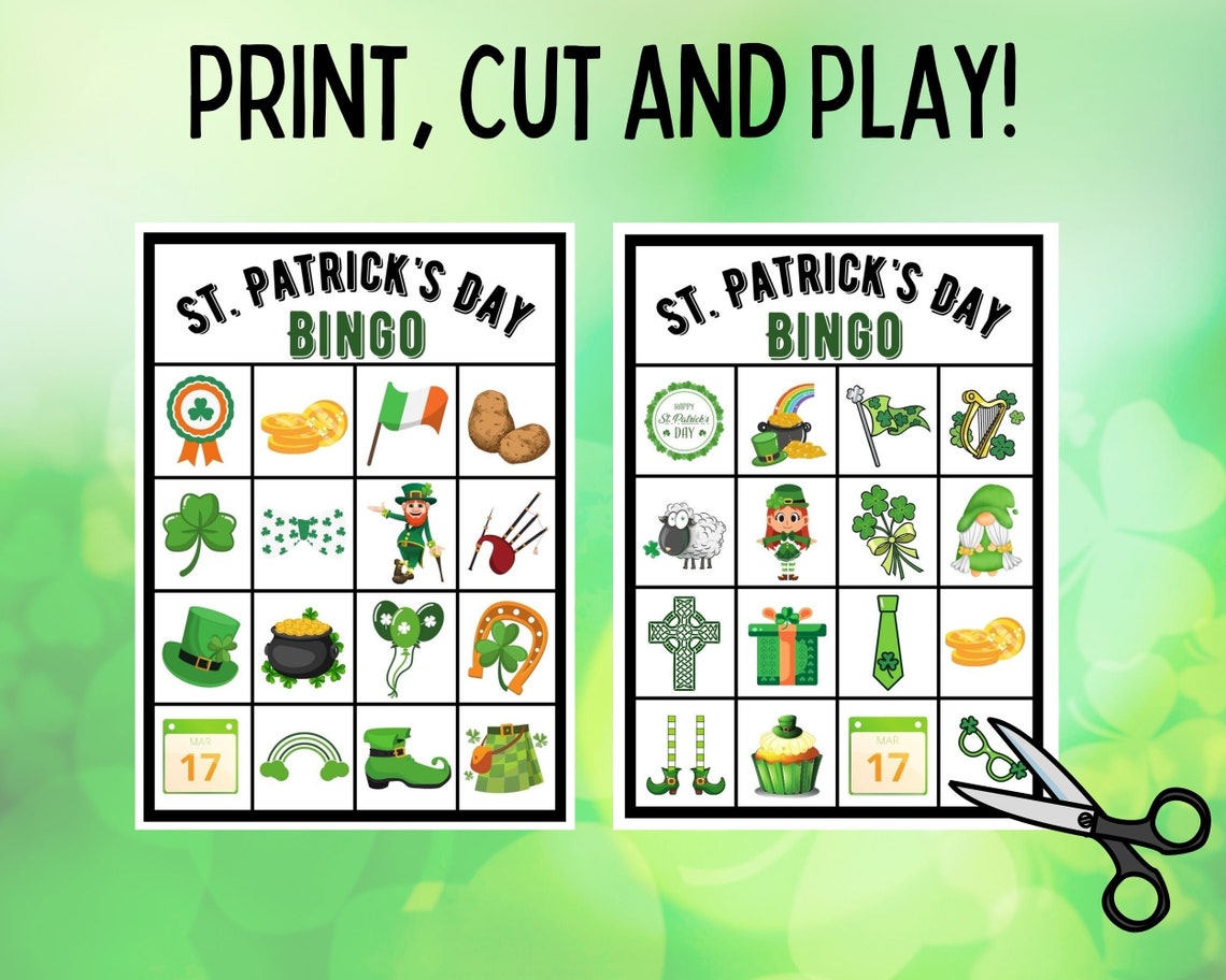 Printable St. Patrick's Day Bingo Game Children's St. Patrick's Bingo ...