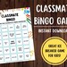 Classmate Bingo Game | School Bingo Game | Printable Bingo Game |back ...