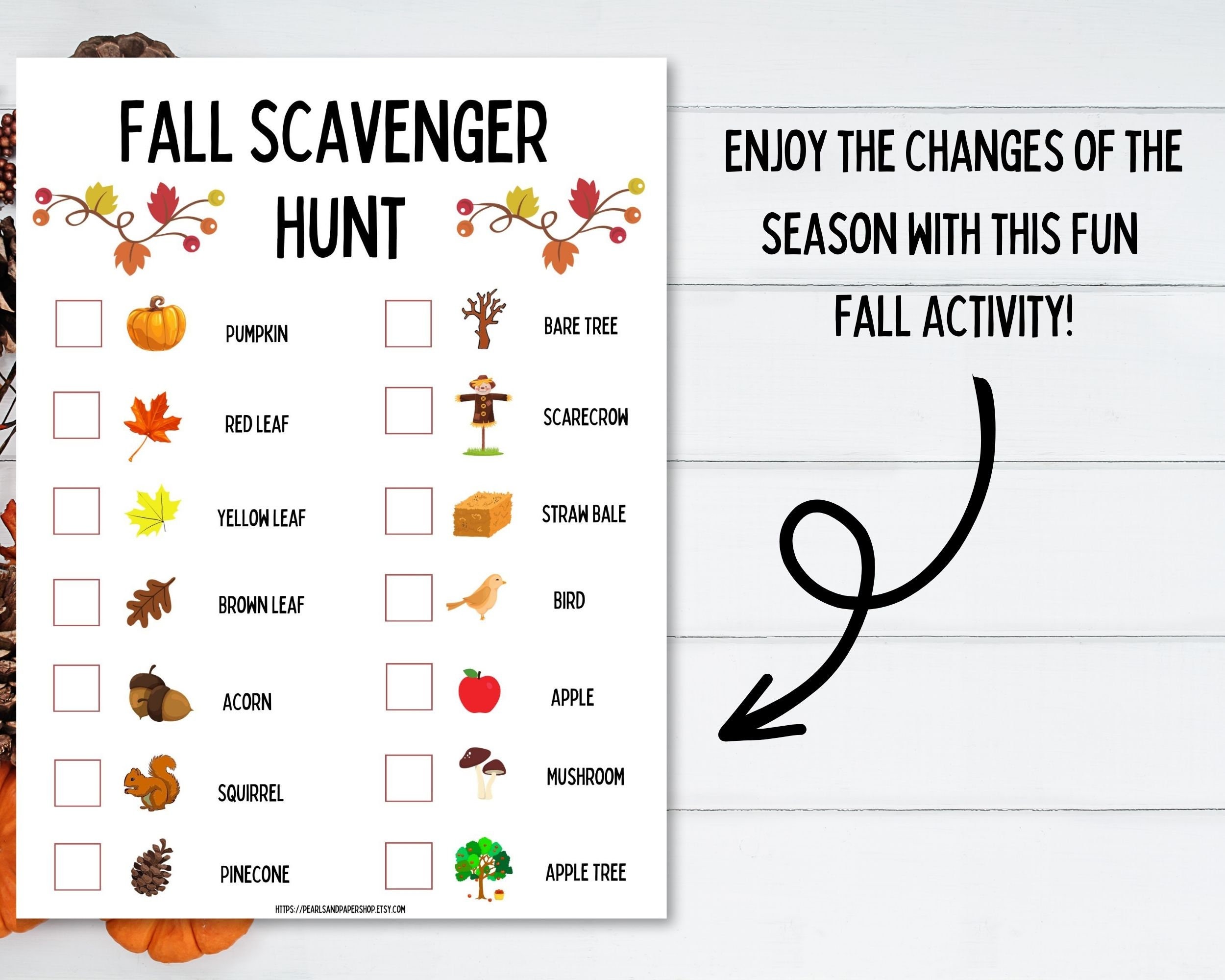 Fall Scavenger Hunt | Printable Autumn Games | Kids Fall Games ...