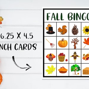 Fall Bingo Game | Printable Fall Party Game | Fall Family Activities ...