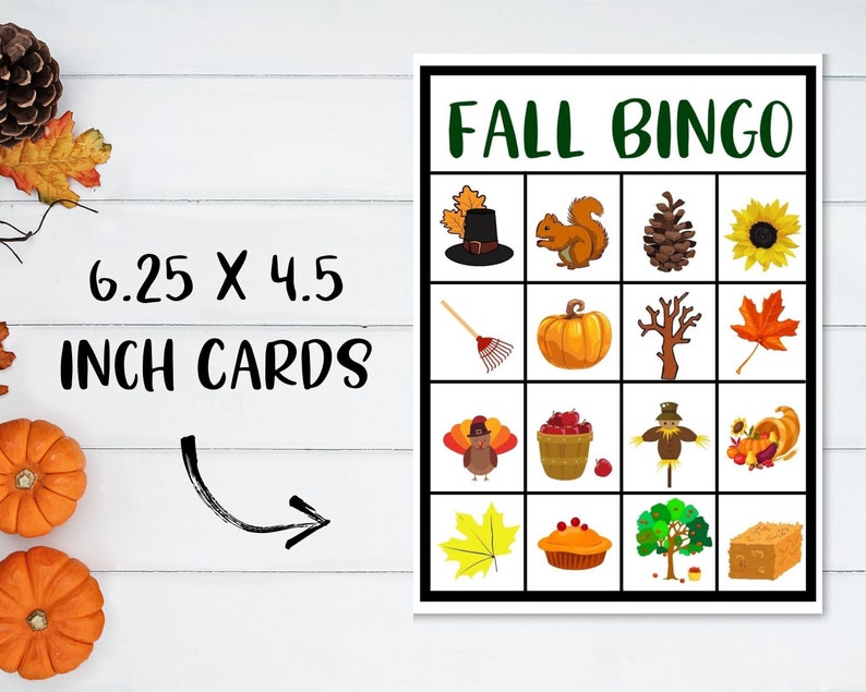 Fall Bingo Game | Printable Fall Party Game | Fall Family Activities ...