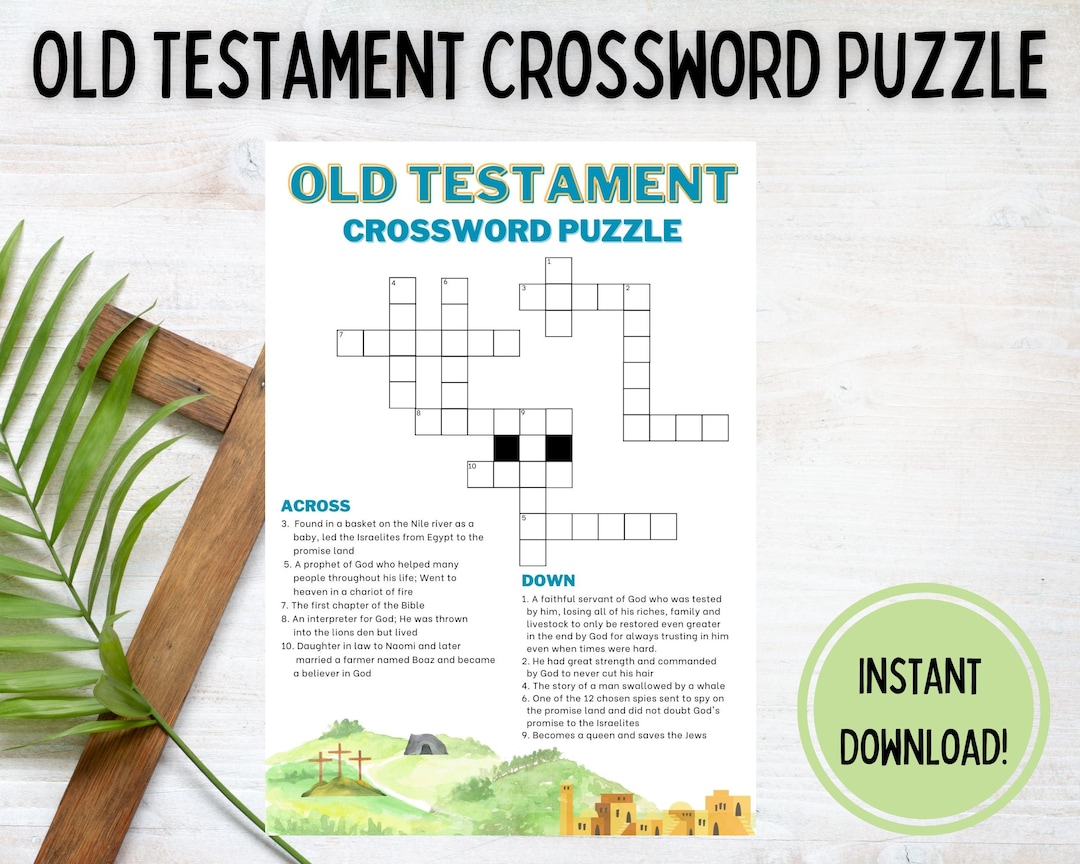 Old Testament Crossword Puzzle | Bible School Games | Sunday School ...