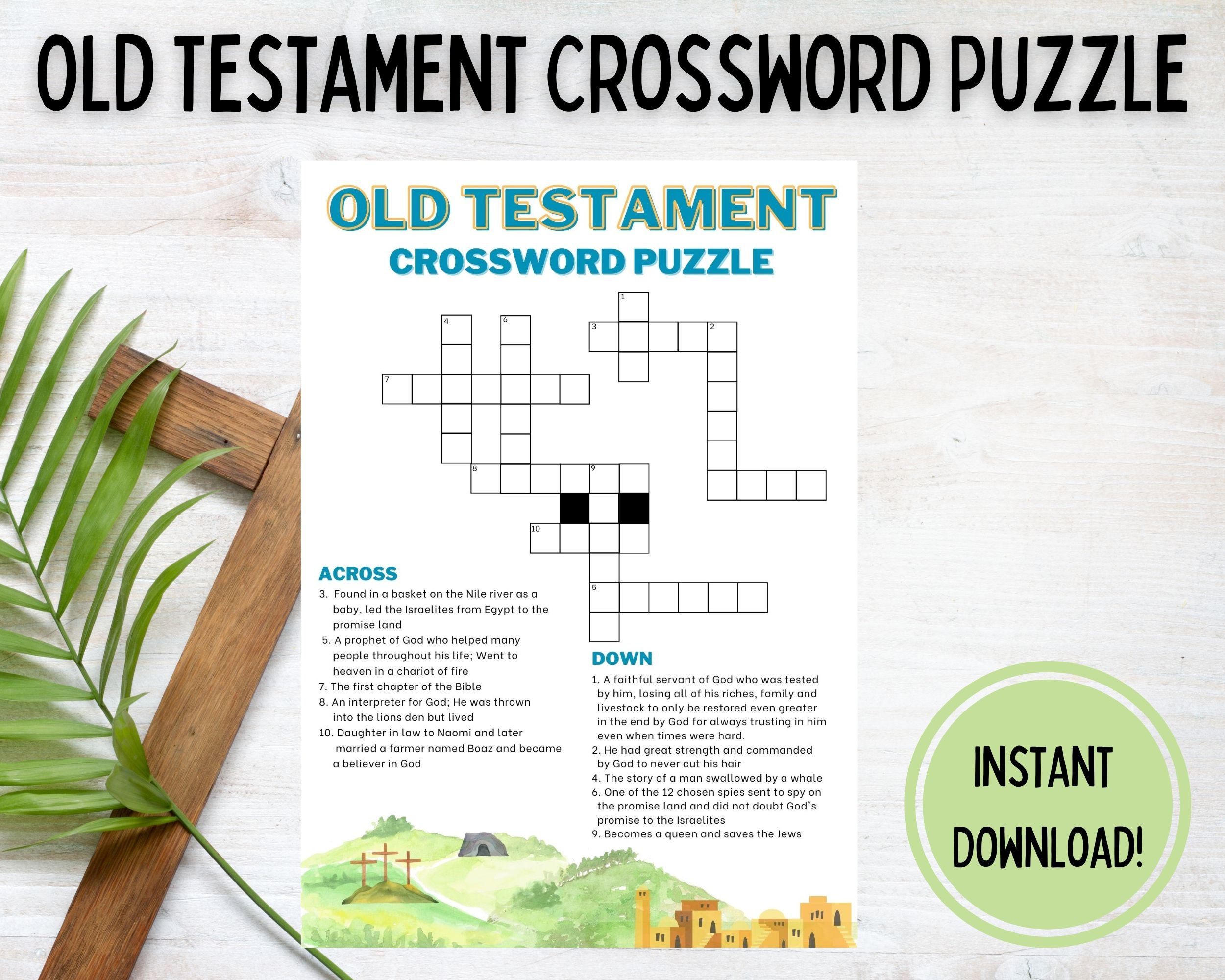 Old Testament Crossword Puzzle | Bible School Games | Sunday School ...