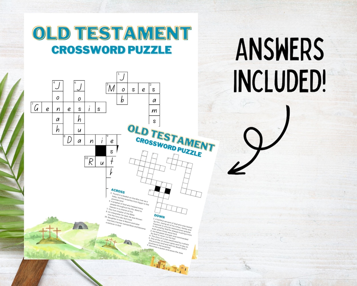 Old Testament Crossword Puzzle | Bible School Games | Sunday School ...
