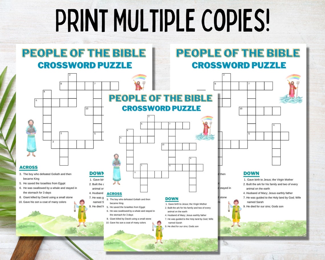 Bible Character Crossword Puzzle | People of the Bible Word Game ...