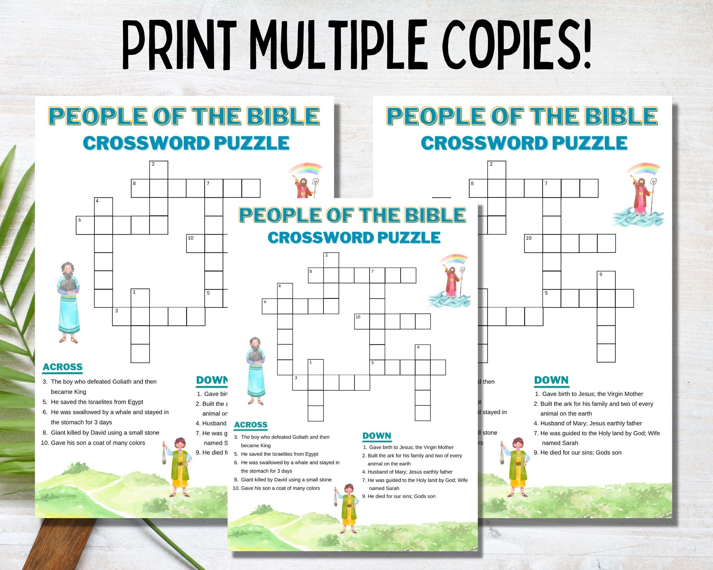 Bible Character Crossword Puzzle | People of the Bible Word Game ...