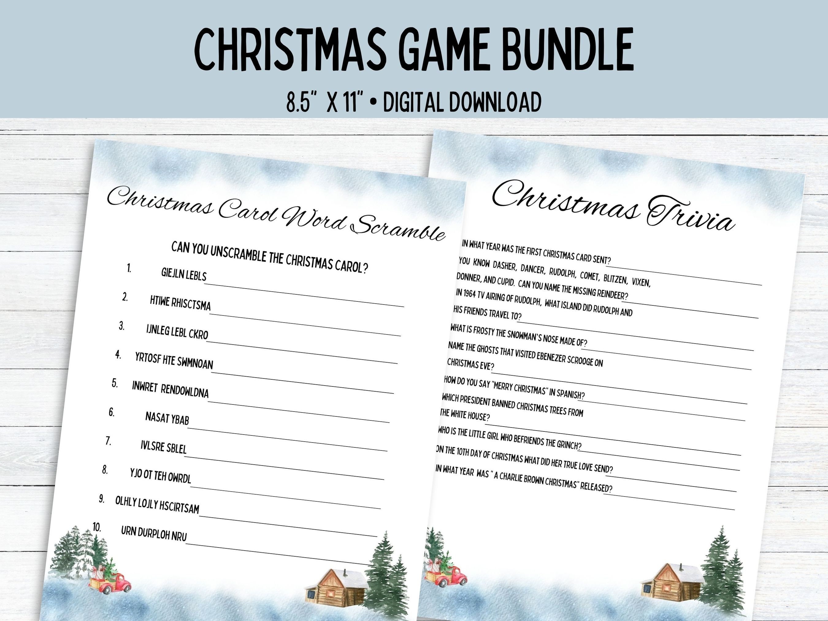 Printable Christmas Game Bundle Instant Download Holiday Party Game ...