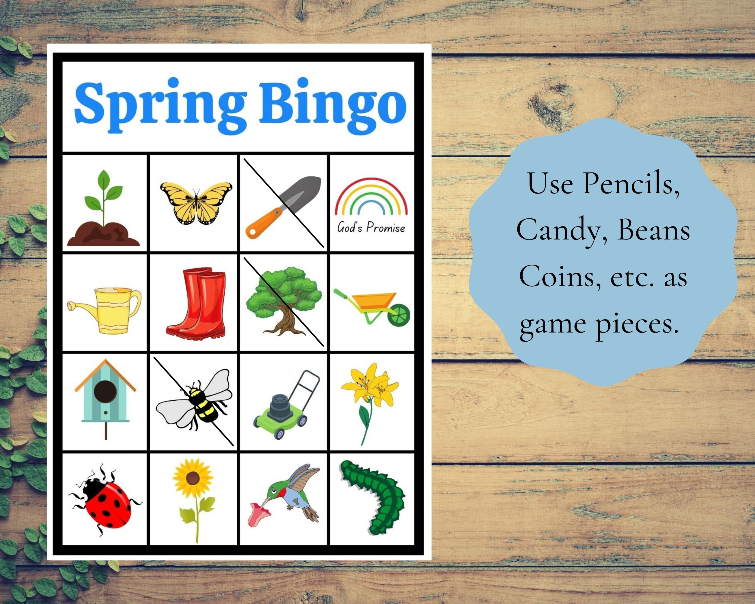 Printable Spring Bingo Game Children's Spring Bingo Game Classroom ...
