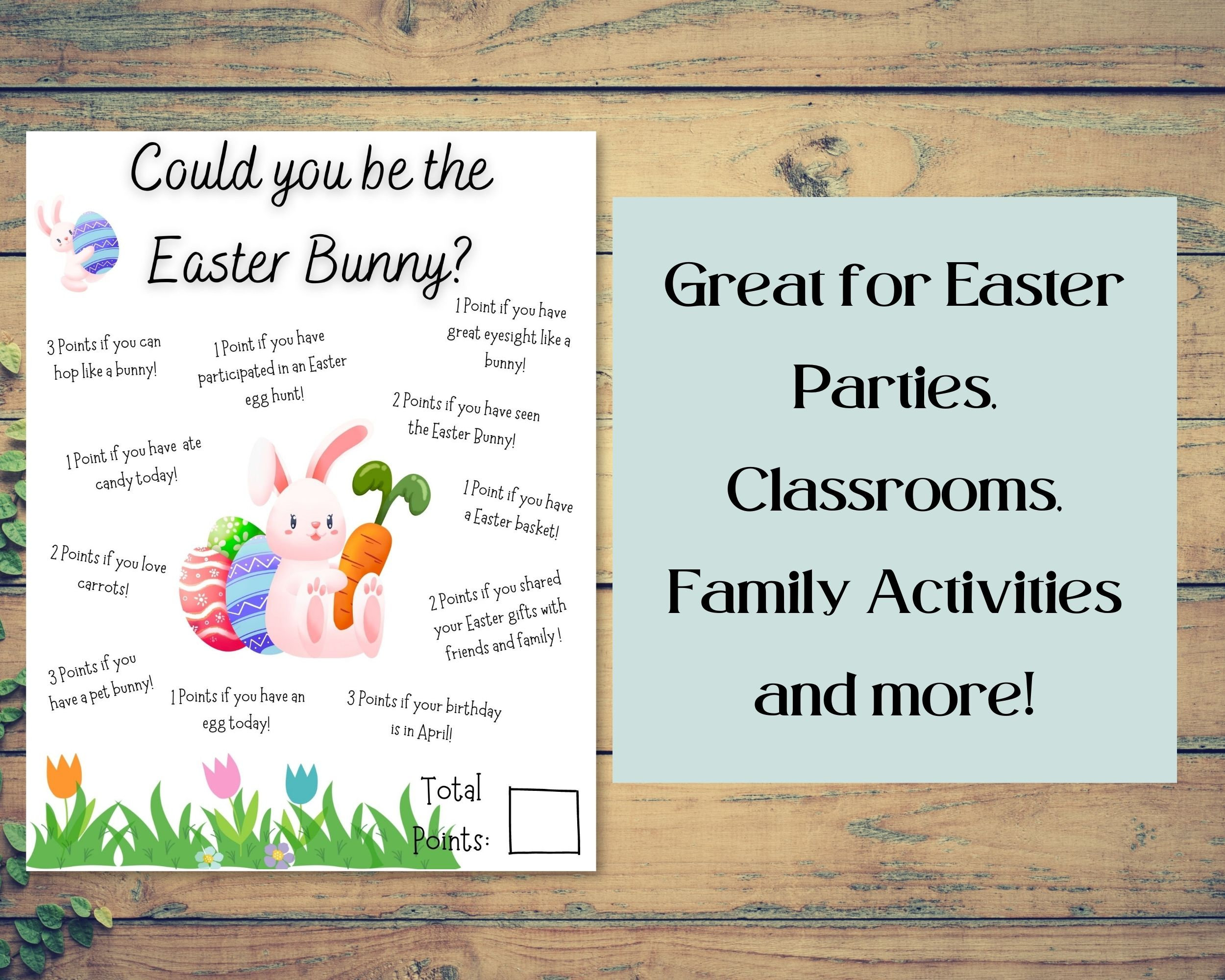 Printable Could You Be the Easter Bunny Game, Children's Easter Game ...