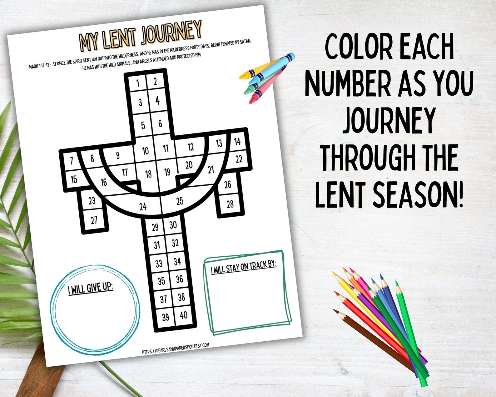 My Lent Journey Activity | Kids Lent Calendar | 40 Days of Lent ...