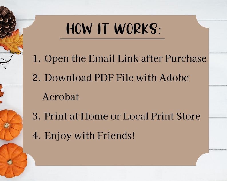 Fall Bingo Game | Printable Fall Party Game | Fall Family Activities ...