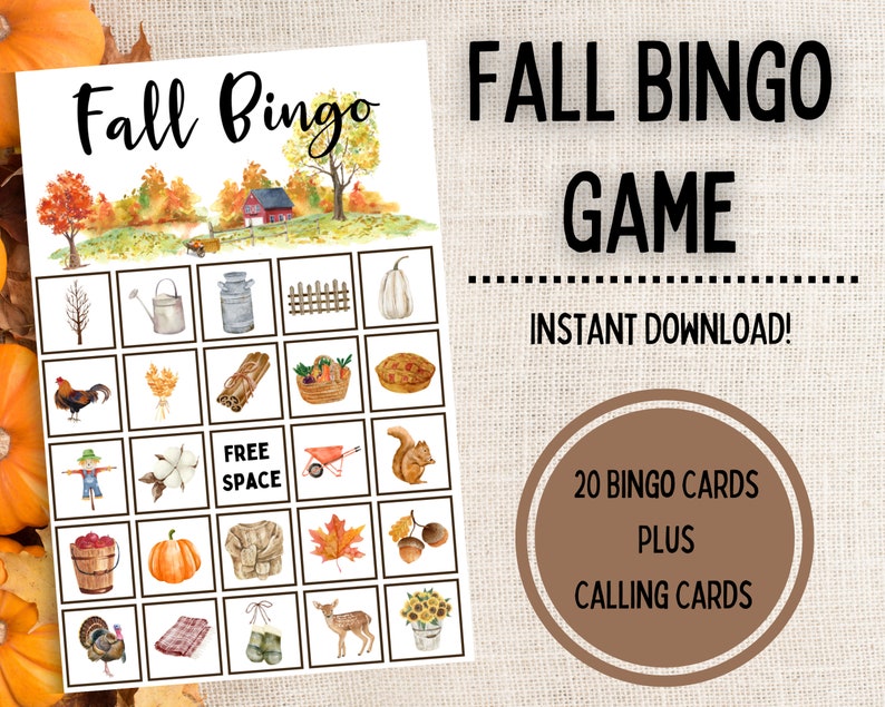 Fall Bingo for Kids Fall Bingo Printable Printable Fall Worksheets ...