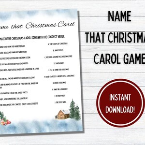 Christmas Carol Matching Game | Printable Christmas Game | Printable ...
