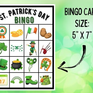 Printable St. Patrick's Day Bingo Game | Children's St. Patrick's Bingo ...