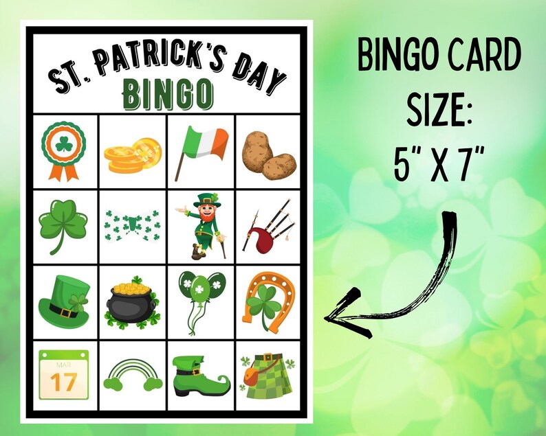 Printable St. Patrick's Day Bingo Game | Children's St. Patrick's Bingo ...