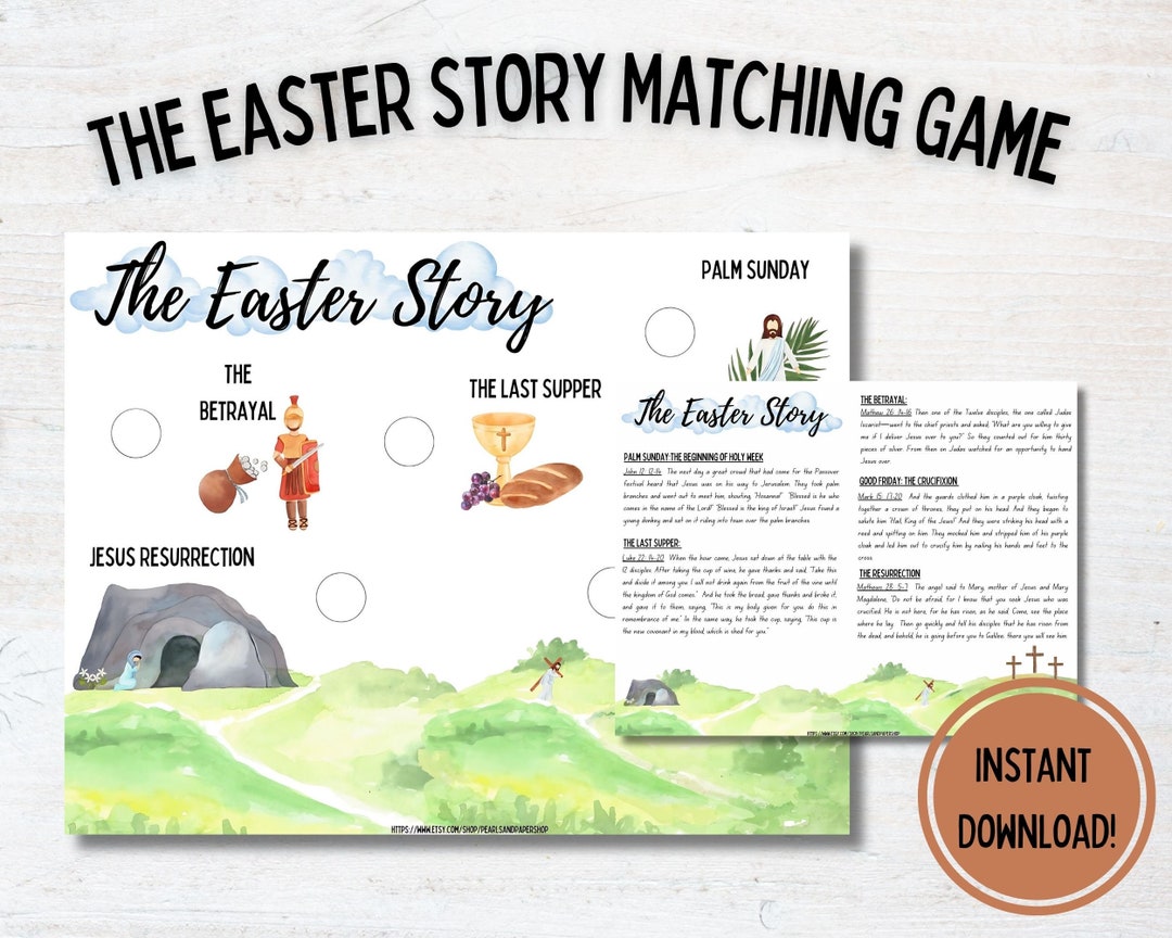 Easter Story Matching Game | Easter Activity for Kids | Easter Game for ...