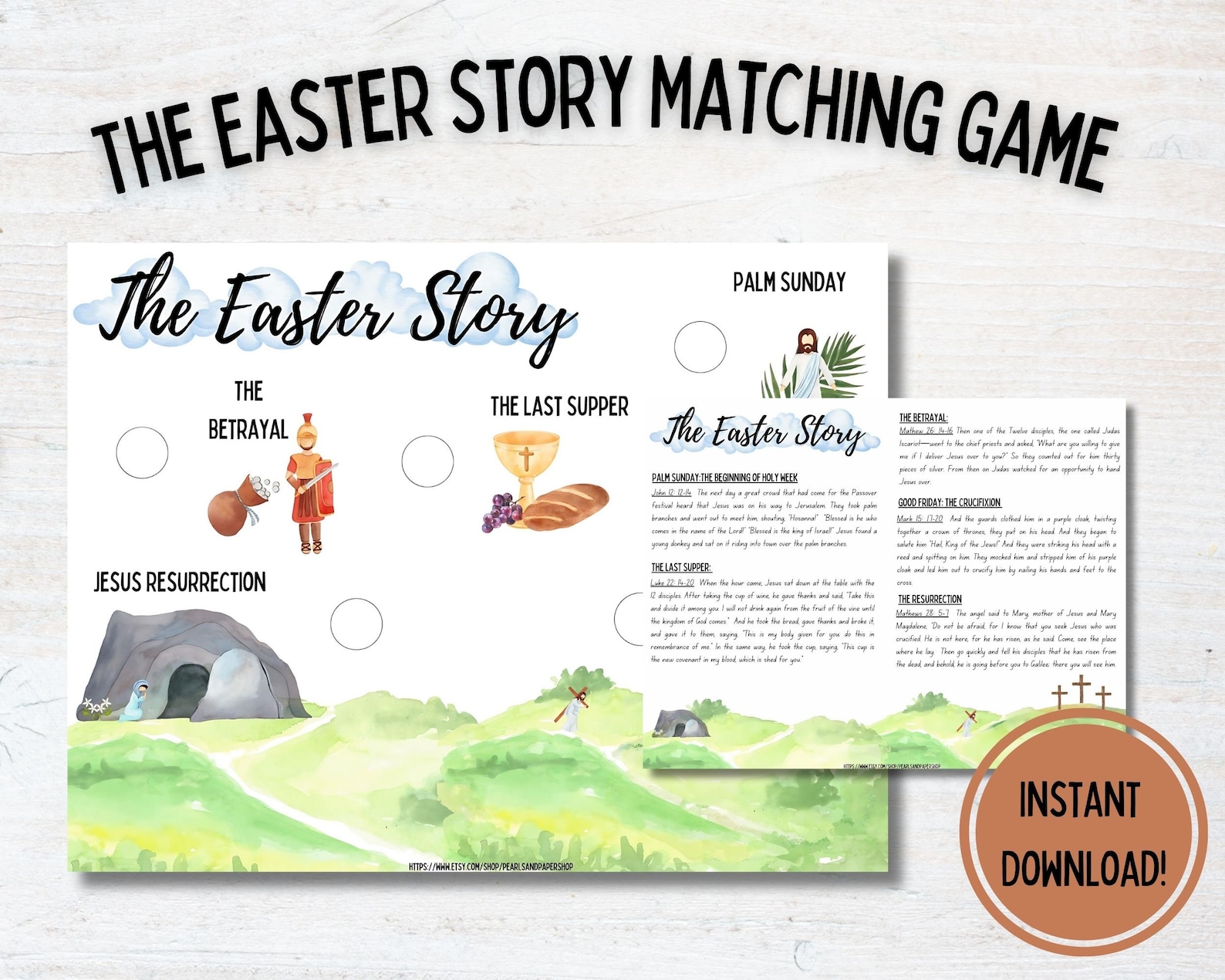 Easter Story Matching Game | Easter Activity for Kids | Easter Game for ...