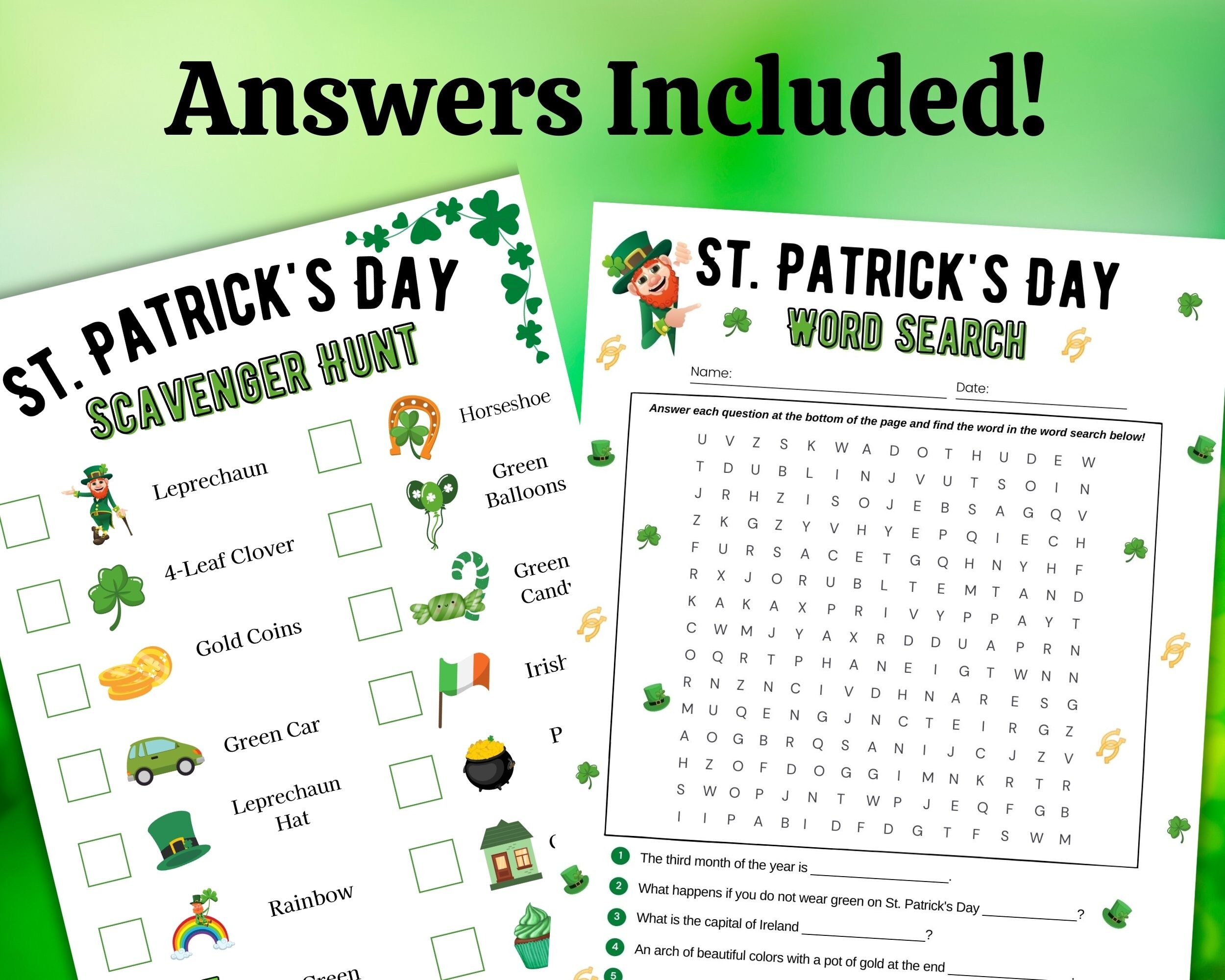 Printable St. Patrick's Party Game Bundle | Kids St. Patty's Day Games ...