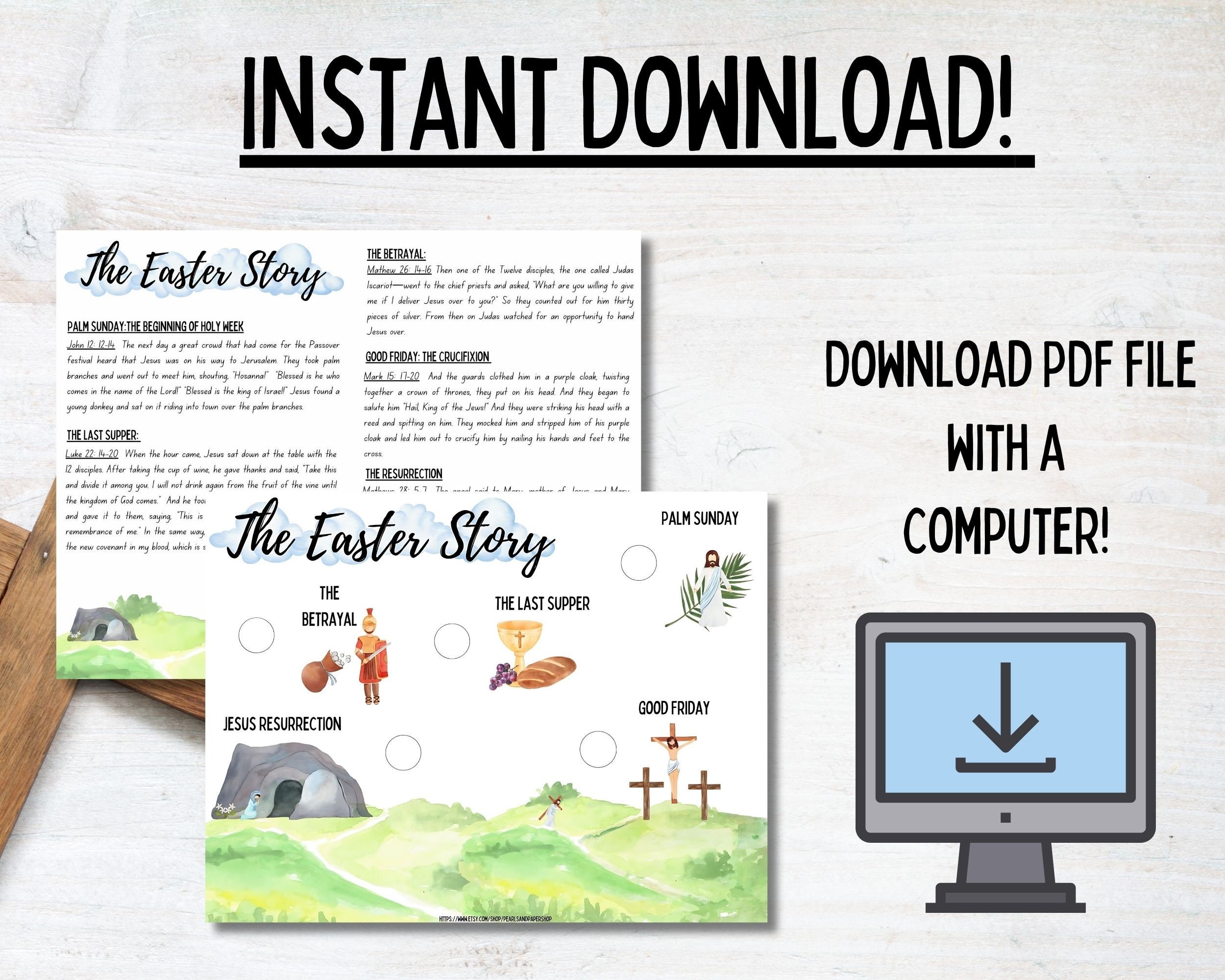 Easter Story Matching Game | Easter Activity for Kids | Easter Game for ...