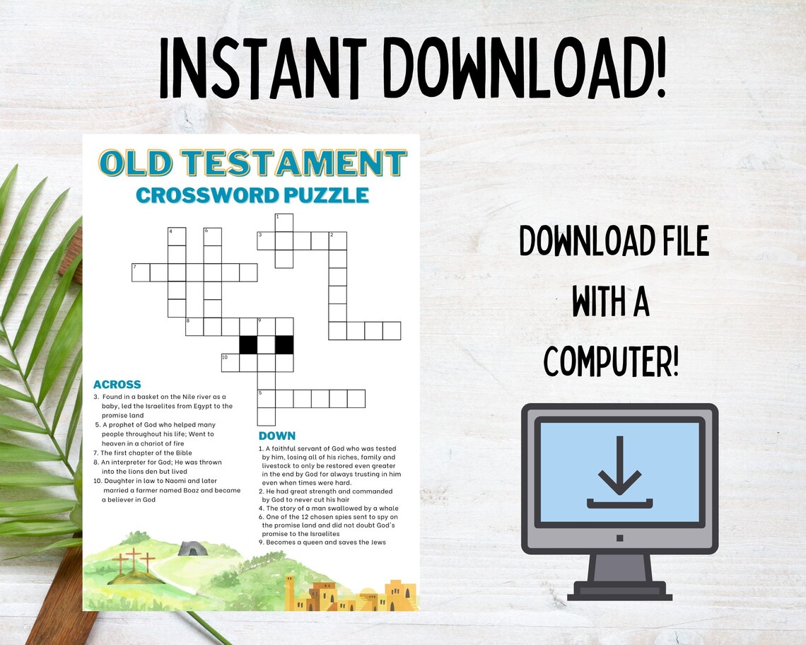Old Testament Crossword Puzzle Bible School Games Sunday - Etsy