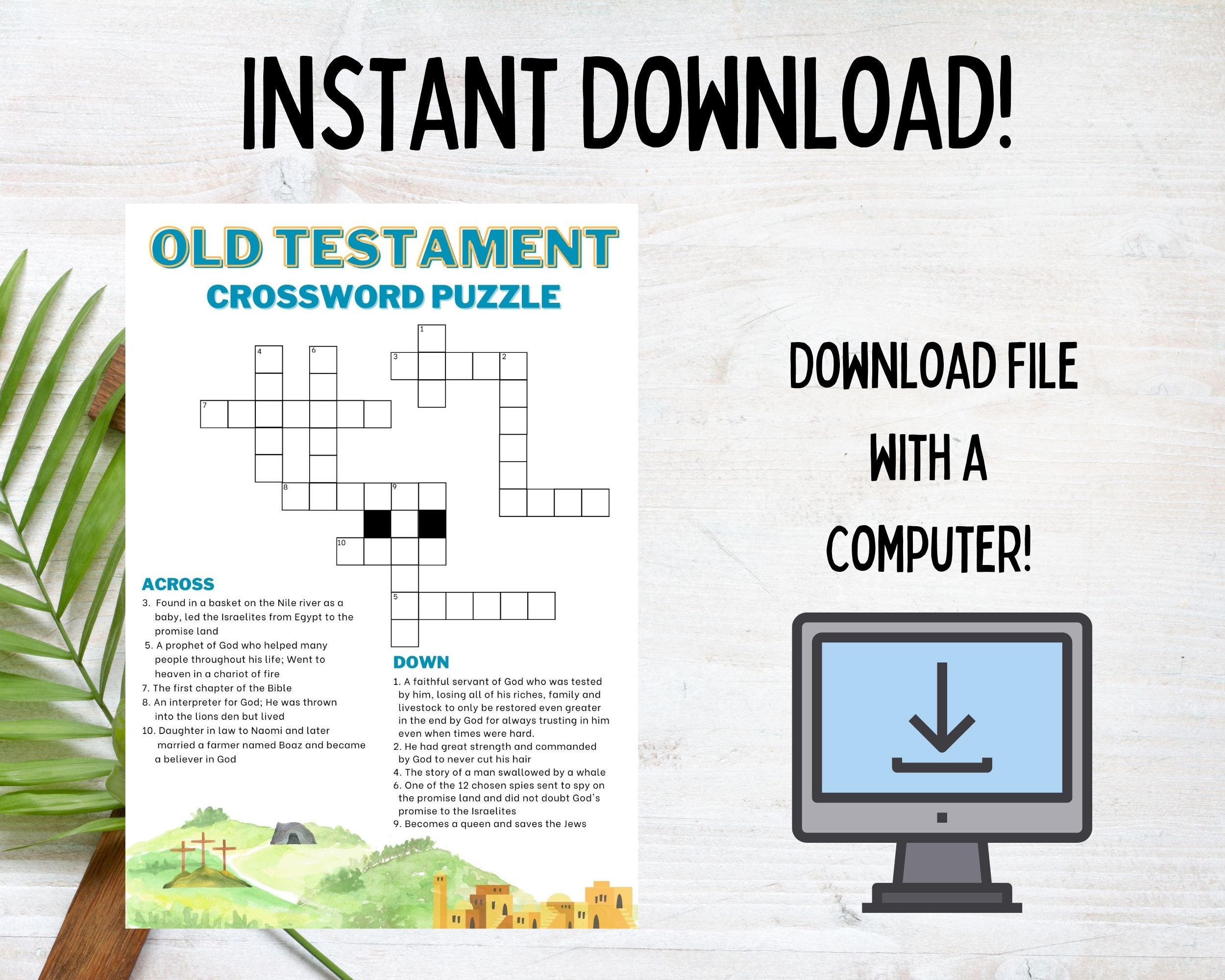 Old Testament Crossword Puzzle | Bible School Games | Sunday School ...