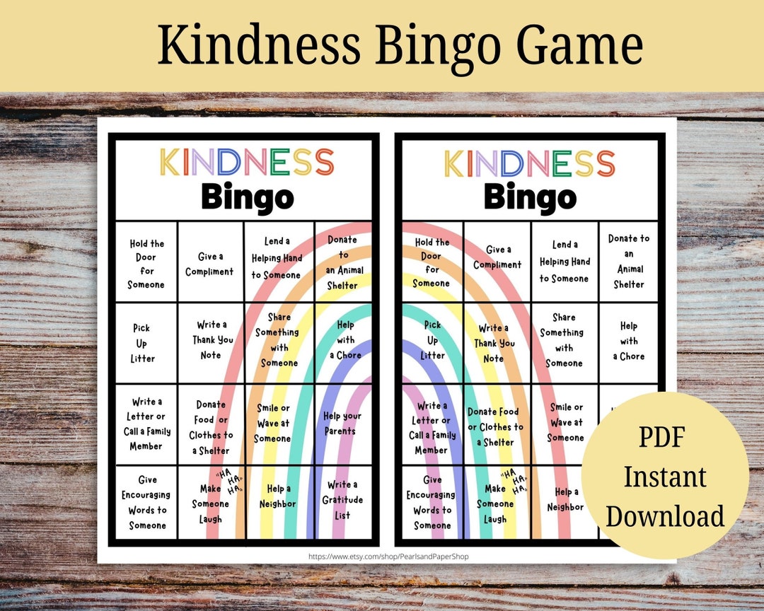 Acts of Kindness Bingo Game | Kids Kindness Game | Classroom Kindness ...