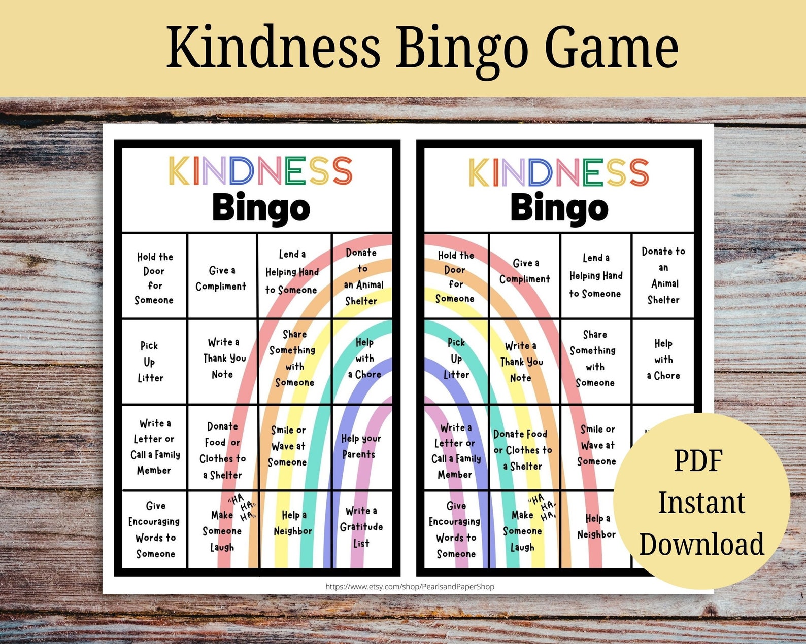 Acts of Kindness Bingo Game | Kids Kindness Game | Classroom Kindness ...