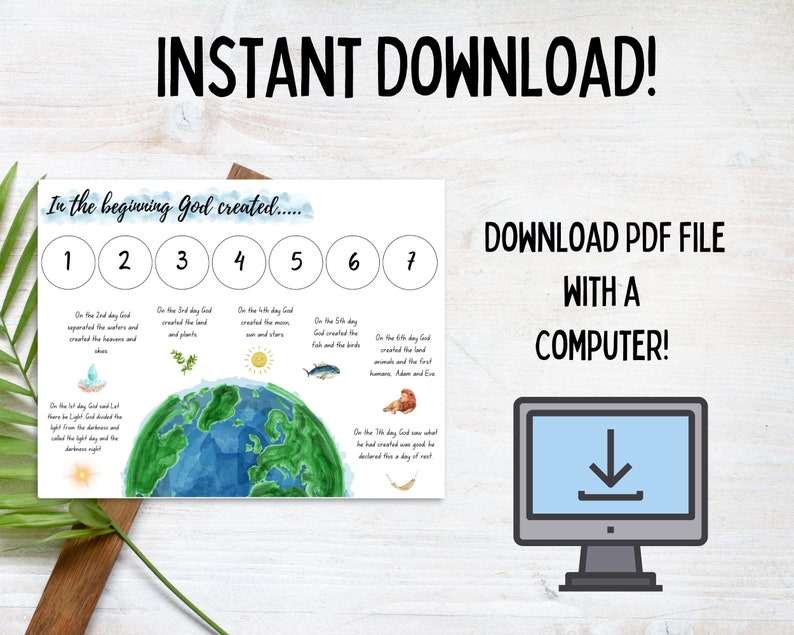 Kids Bible Story Matching Game |7 Days of Creation Game | Christian ...