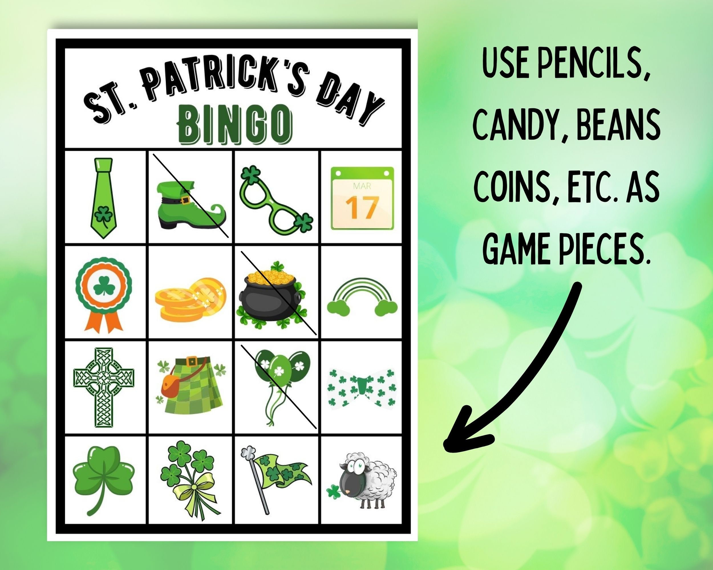 Printable St. Patrick's Day Bingo Game | Children's St. Patrick's Bingo ...
