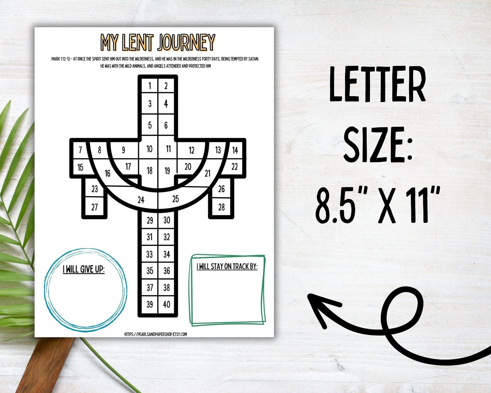 My Lent Journey Activity | Kids Lent Calendar | 40 Days of Lent ...